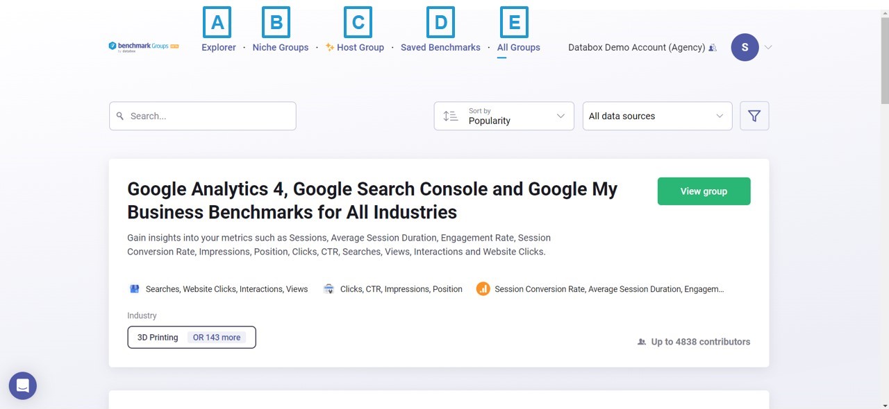 Overview: Benchmark Groups