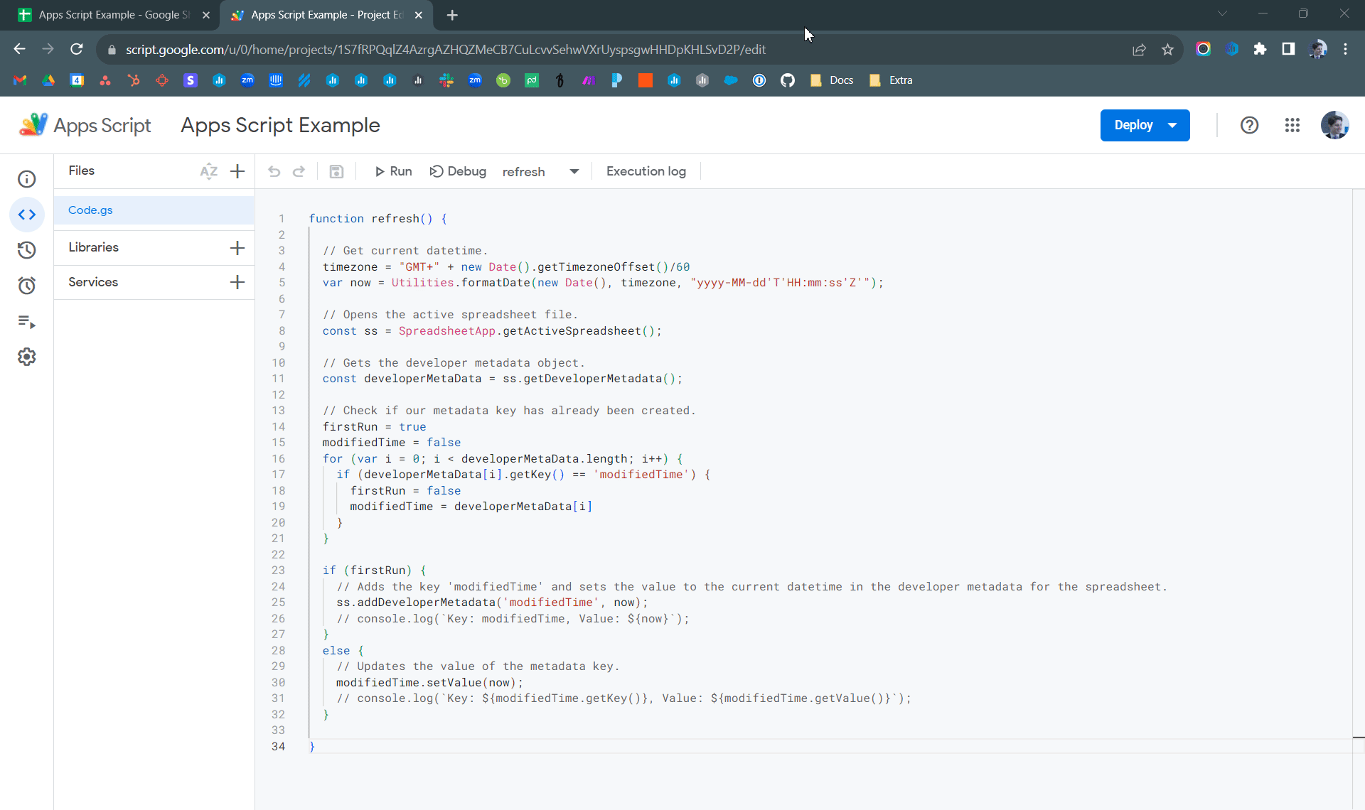 How to refresh a Google Sheet using Google Apps Script