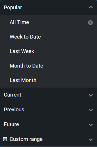 Select date ranges