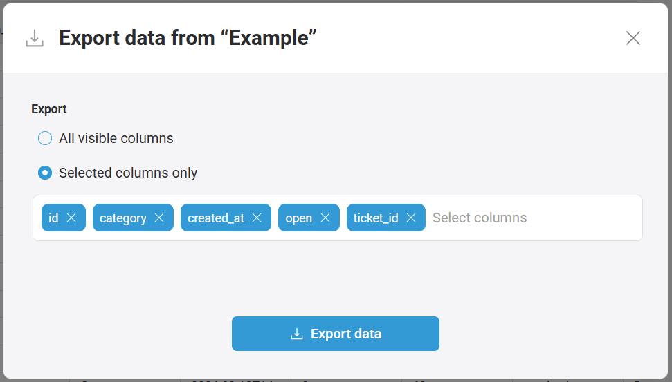 Export a dataset